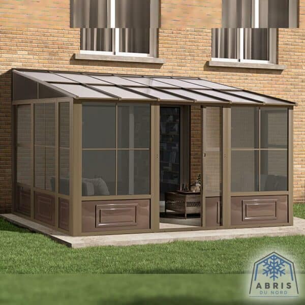 Florence Wall Mounted Solarium 10×12 Beige With Polycarbonate Roof ...
