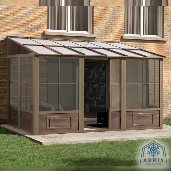 Florence Wall Mounted Solarium 8×12 Beige With Polycarbonate Roof ...